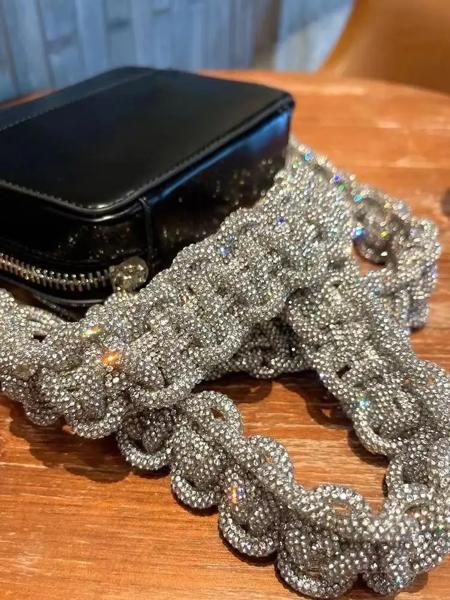 ハンドバッグ,クリスタル,ラインストーン,クロスボディ,ショルダーストラップ,キラキラベルト,アクセサリー用の手作りハンドバッグバッグ