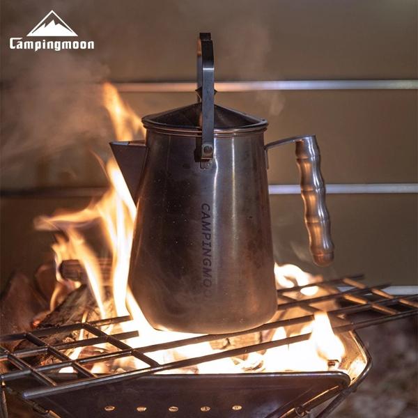 Campingmoon-キャンプティーケトル、ステンレス鋼、大容量、手作りコーヒーポット、ファイアケトル、SW-6