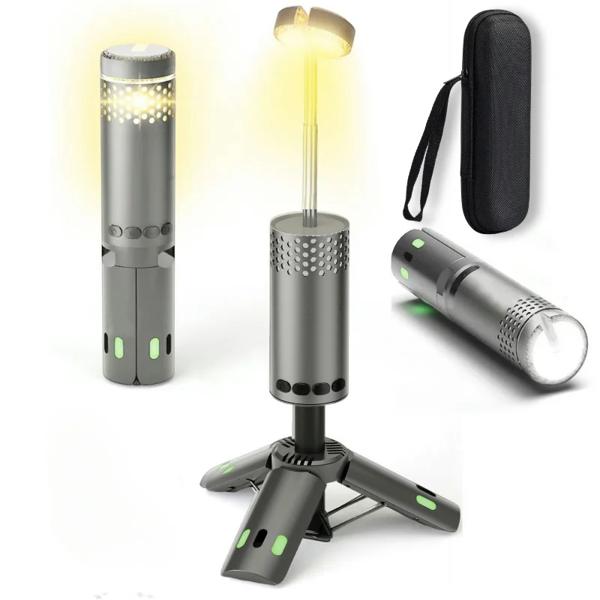 伸縮式キャンプライト充電式屋外ストレッチランタン調光磁気非常灯停電用 10000mAh