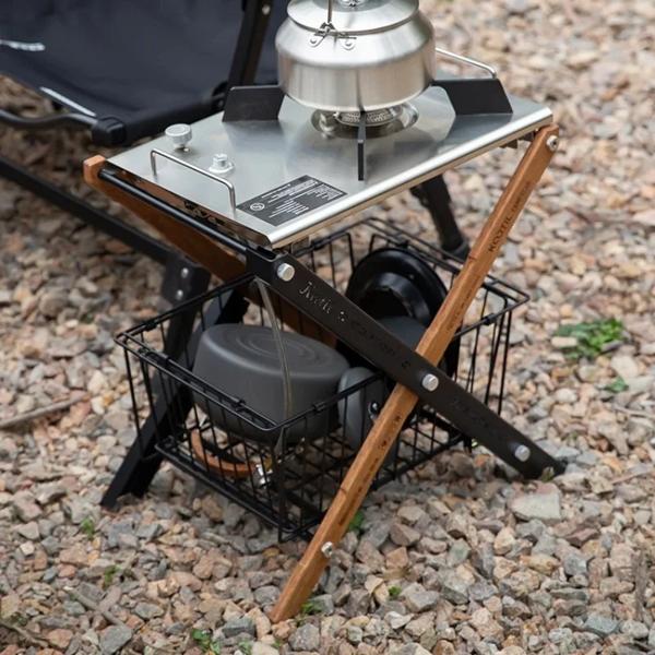 Igt-テーブルアクセサリー 2層収納棚 屋外キャンプユニット ユニットラック 組み合わせたポータブルフレーム