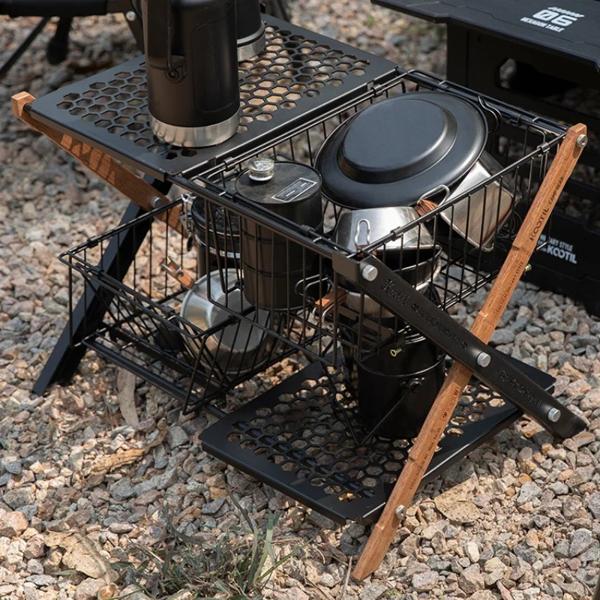 Igt-テーブルアクセサリー 2層収納棚 屋外キャンプユニット ユニット