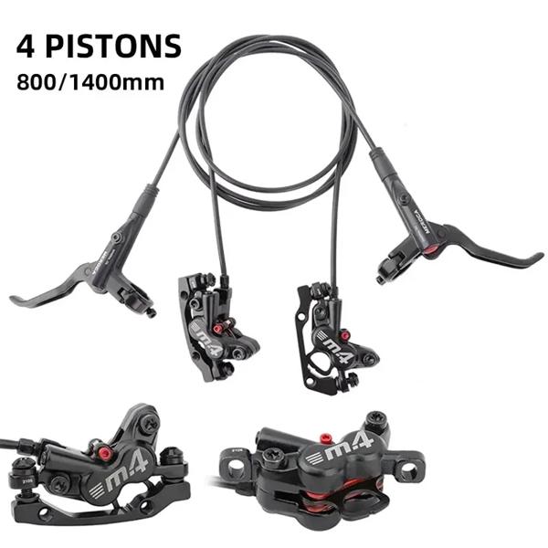 油圧式自転車ディスクブレーキ 4ピストン 油圧式キャリパー 樹脂パッド 800-1400