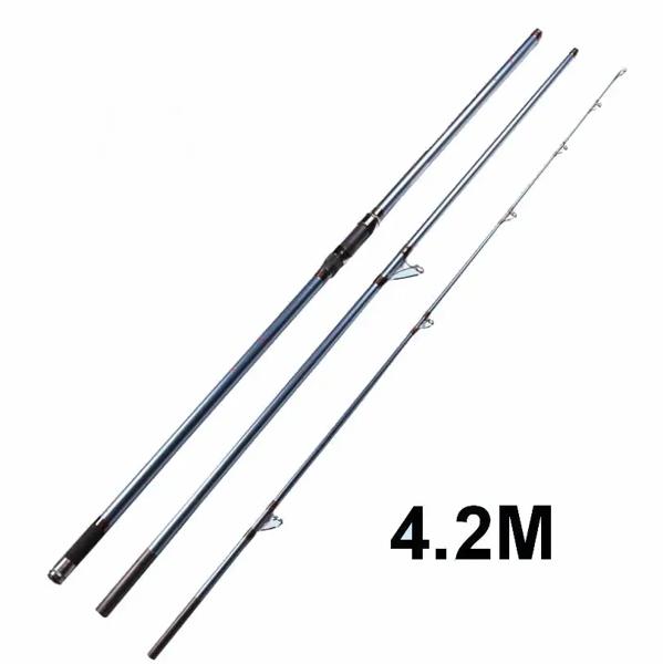 ZZ54 ZZ56漁師crリングハード4.2メートル557グラムのカーボン繊維surfcastingサーフ鋳造ロッド先端-butt直径3.2〜23.5ミリメートル餌100〜250グラムvvv