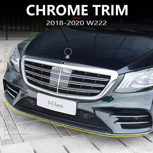 フロントバンパートリムストリップ,クロームモールディング,メルセデスベンツs450 s560 2018-2020, 2228857600 ...