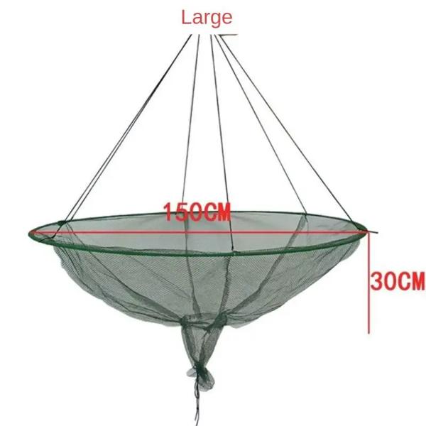 折りたたみ式ドロップフィッシングランディングネット、ザリガニ、エビ、キャッチャータンク、魚のウナギ用の鋳鉄メッシュ、トラップケージ、エビの餌、カニ