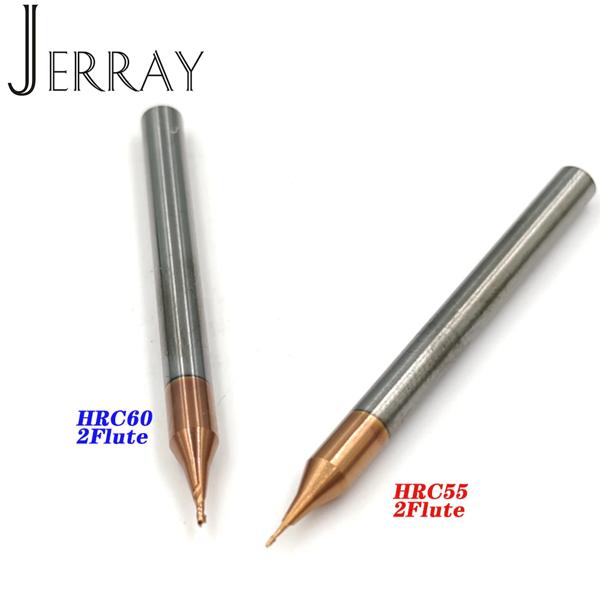 Jerray-マイクロカーバイドフラットエンドミル、四角いエンドミル、金属用CNC切削工具、d0.2、0.3、0.4、0.5、0.6、0.7 ...
