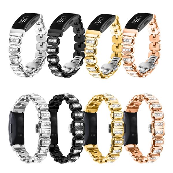 Fitbit ace 2および3用ステンレススチールストラップ,スマートブレスレットバンド,ダイヤモンドベルト,時計バンド,時間の通販はau ...