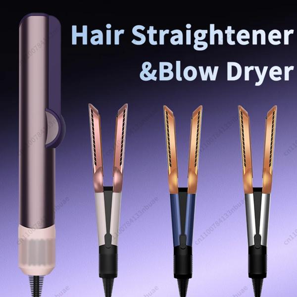 プロ仕様 2 in 1 ヘアストレートナー ヘアドライヤー ヒートアップ ヘアアイロン マイナスイオン ロングラスティング スタイリングツール ウェット＆ドライ