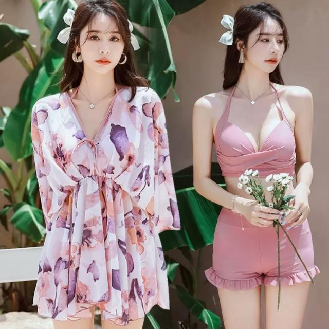 水着 ビキニ 2点セット トップス 羽織 ガウン レディース レース フリル 長袖 きれいめ エレガント こなれ感 カジュアル 10代 20代 30代 40代 50代 トレンド 流行 韓国 セクシー お洒落 オシャレ かわいい 大人可愛い 大人女子 色っぽ 学生 スクール ОL 個性的 大人 色気