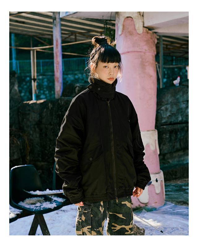 アウター レディース ジャケット ジャンパー ブルゾン ミリタリージャケット 長袖 ドロップショルダー 袖あり 襟付き スタンドカラー ジップアップ ファスナー ポケット ボア襟 シンプル カジュアル おしゃれ お洒落 かっこいい こなれ感 ラフ メンズライク ボーイッシュ