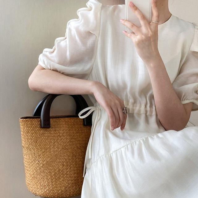 ドレスワンピース ドレスワンピース 夏 秋 春 ホワイト ブラック M L ブルー 半袖 襟まし かわいい 大人可愛い きれいめ シンプル カジュアル 大人 上品 おしゃれ お洒落 かっこいい レトロ アジアン エスニック エキゾチック 大人可愛い 大人女子 こなれ感 ラフ キュート