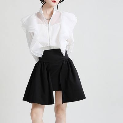 ボトムス スカート ブラック ショート ミニスカート 膝上 フラワー かわいい 大人可愛い きれいめ シンプル カジュアル 大人 上品 おしゃれ お洒落 かっこいい レトロ アジアン エスニック エキゾチック 大人可愛い 大人女子 こなれ感 ラフ キュート ガーリー ルーズ 個性的