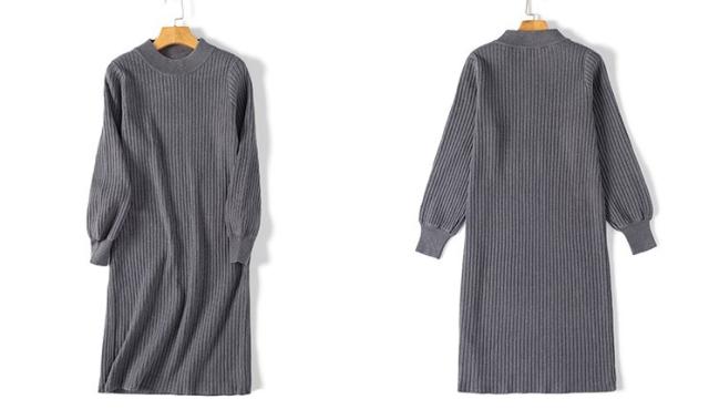 ニットワンピ スカート ボトムス プルオーバー ミディスカート 膝下 長袖 ラウンドネック Hの形 ルーズウエスト ニット かわいい 大人可愛い きれいめ シンプル カジュアル 大人 上品 おしゃれ お洒落 大人女子 ガーリー ルーズ 個性的 セクシー 無地 春 秋 20代 30代 ニットワンピ スカート ボトムス プルオーバー ミディスカート 膝下