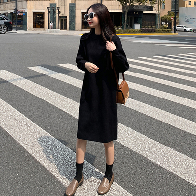 ニットワンピ スカート ボトムス プルオーバー ミディスカート 膝下