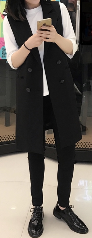 秋 ベスト ジャケット トップス ベスト ジャケット 膝丈 膝上 ミディアム丈 ミドル丈 袖なし ノースリーブ Vネック 襟付き ポケット 前開き ポリエステル きれいめ シンプル カジュアル 大人 上品 かっこいい 大人女子 無地 秋 20代 30代 40代 レディース 女性用 ママ 女の子