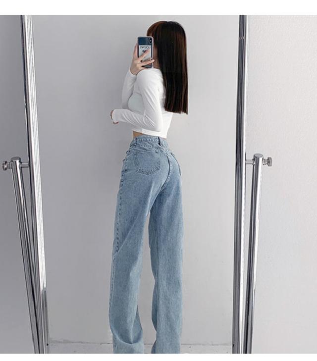 夏 ジーンズ パンツ パンツ Gパン ズボン ストレートパンツ ロング丈 ストレート ハイウエスト デニム 薄手 かわいい 大人可愛い シンプル カジュアル おしゃれ かっこいい レトロ 大人女子 こなれ感 ラフ メンズライク ボーイッシュ キュート 無地 夏 20代 30代 レディース