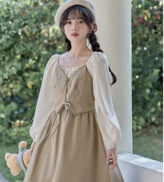 ワンピース シック ヴィンテージ ヴィンテージファッション 袖あり フォーマル フレンチレトロ フレンチ レトロ かわいい 大人可愛い きれいめ シンプル カジュアル 大人 上品 おしゃれ お洒落 かっこいい レトロ アジアン エスニック エキゾチック 大人可愛い 大人女子