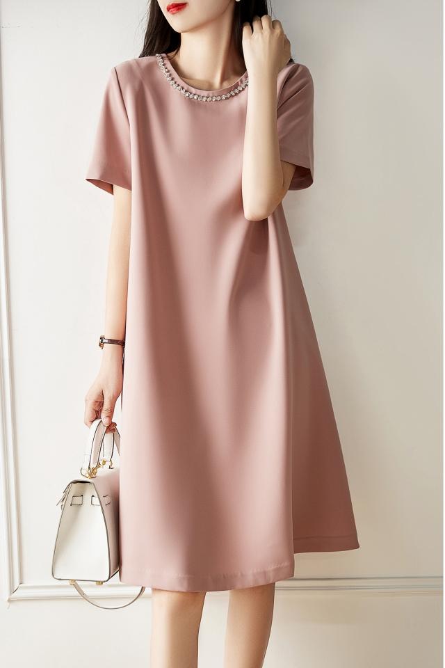 夏 フレンチ ワンピース スカート ワンピース ミディスカート ワンピドレス ミディアム丈 袖あり 半袖 ラウンドネック 襟なし タイト タイプＡ ファスナー ポリエステル 異素材MIX かわいい きれいめ 大人 上品 お洒落 かっこいい レトロ 大人女子 ガーリー エレガント モダン