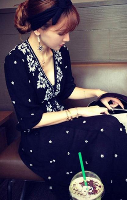 夏 シーサイド ドレス スカート ワンピース プルオーバー オールインワン 上着 ロングスカート ワンピドレス 袖あり 長袖 パフスリーブ Vネック 襟なし レギュラー ふわふわ ミドルウエスト 綿 薄手 かわいい 大人可愛い 大人 おしゃれ こなれ感 ルーズ 無地 夏 20代 30代