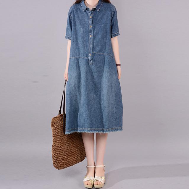 夏 サマードレス デニムドレス プルオーバー ミディスカート デニムワンピース ミディアム丈 袖あり 半袖 ラウンドネック 襟付き スリム Aライン レギュラー ポケット 前開き ミドルウエスト ボタン タイプＡ 綿 デニム かわいい 大人可愛い カジュアル 大人 お洒落 大人女子