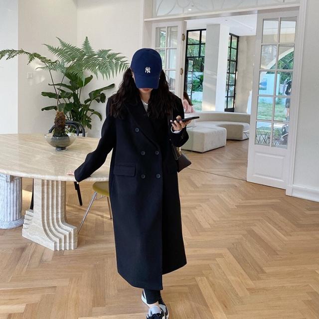 アウター コート 上着 ロング丈 長袖 ドロップショルダー 萌袖 Vネック 襟付き ワイド Aライン ポケット 前開き ポリエステル 大人可愛い シンプル カジュアル おしゃれ 大人女子 こなれ感 ルーズ 主役級 存在感 抜け感 無地 秋 冬 10代 20代 30代 40代 レディース 女性用