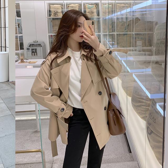 アウター コート トレンチコート 上着 萌袖 ワイド ウエストリボン ポケット 前開き 綿 大人可愛い きれいめ シンプル カジュアル おしゃれ かっこいい 大人女子 こなれ感 ラフ ルーズ 主役級 存在感 抜け感 無地 春 秋 10代 20代 30代 40代 50代 60代 レディース 女性用 通勤