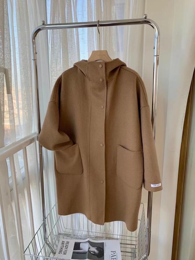 アウター コート 上着 膝上 袖あり 長袖 ドロップショルダー ワイド