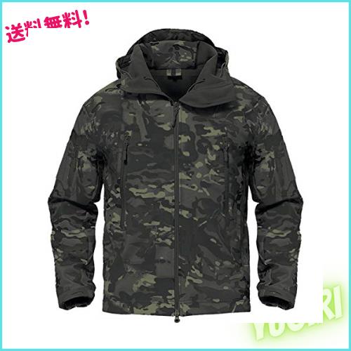 [TACVASEN] メンズ ジャケット スキー 防風 ジャンパー 軍用 ミリタリー ジャケット 無地 フリース登山 防寒 ブルゾン 春秋 黒CP M