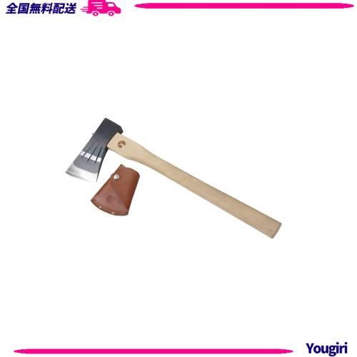 キャプテンスタッグ(CAPTAIN STAG) 斧 ハンドアックス 全鋼小斧 ロングストレート 全長450mm レザーカバー付き 日本製 燕三条製 UM-9