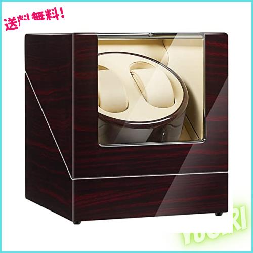 JQUEEN ワインディングマシーン ウォッチワインダー マブチモーター 静音 木製 カラー (2本巻（ホワイト）)