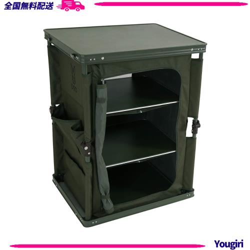 DOD(ディーオーディー) マルチキッチンテーブル 引き上げるだけで棚が完成 ぐらつかないロック機構 TB1-38-KH カーキ 中