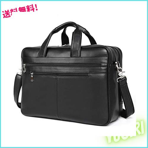 [Ariga] ビジネスバッグ メンズ 本革 牛革 2way A4対応 自立 大容量 ブリーフケース レザー 通勤 出張 就活 ブラック