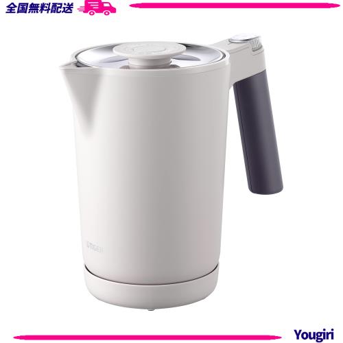 タイガー魔法瓶(TIGER) 電気ケトル 温度調節機能付き 湯沸かし コーヒードリップ ステンレス ７Safe＋ 1.0L 転倒お湯漏れ防止 カラだき防