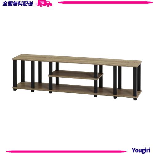 不二貿易 テレビラック 幅150×奥行29.5×高さ40.3？ ナチュラル ブラック 収納 組立簡単 46型テレビ対応 フィット 70693 大型