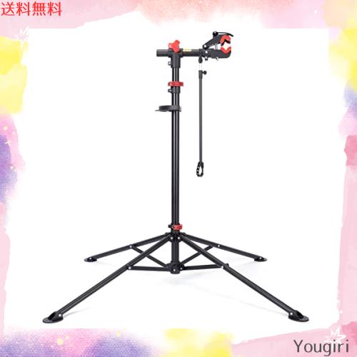 CXWXC 自転車 メンテナンススタンド ロードバイク ワークスタンド 高さ・角度無段階調節可 耐荷重30KG ハンドル支えバー/工具トレー付き