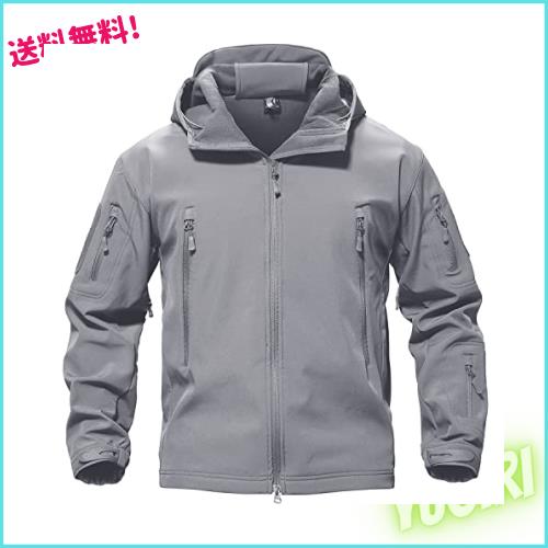 [TACVASEN] ミリタリージャケット メンズ コート アウター 軍ジャケット フード付 多機能 ジャンパー 裏起毛パーカー 起毛 秋冬用 XL