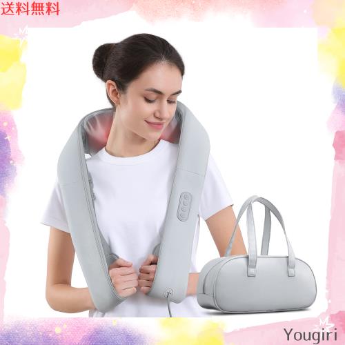 首・肩マッサージャー ネック・ショルダーマッサージ器 マッサージ機 調節可能なストラップ 2段階ヒーター付き 首 ネック 腰 背中 太もも