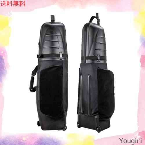 PGM ゴルフバッグカバー ゴルフ用トラベルカバー ホイール付き キャスター付き ハードシェル付き 折りたたみ式 ゴルフバッグ 防水 耐摩耗