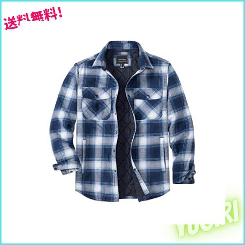 [KEFITEVD] チェックジャケット 長袖 防風 冬服 アウターウェア メンズ 大きいサイズ コットン スナップ付き ワークパーカー 耐摩耗 ブル