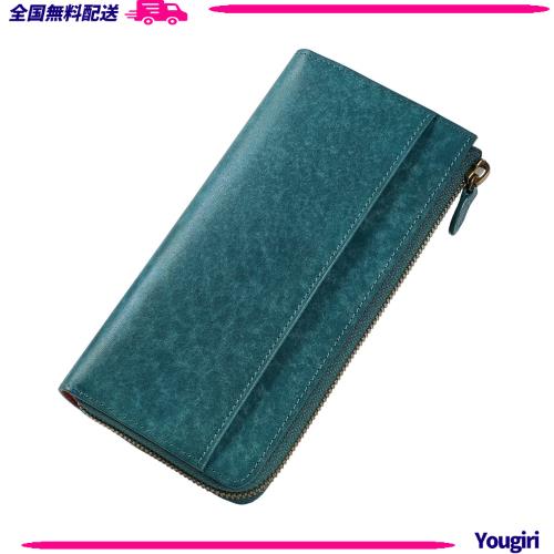 [ファブリツィオ] 財布  長財布 L字ファスナー 2つ折り 小銭入れ 大容量 カード20枚  イタリアン レザー 本革 YKKファスナー(ペトローリ