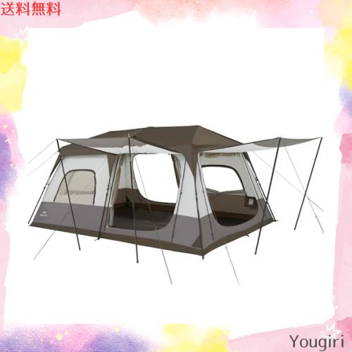 Naturehike 公式 ワンタッチ テント cape12.3 大型 2〜8人用 ？ロッジ型 パークテント キャンプ 設営簡単 映写スクリーンつき 自立式 2重