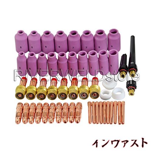 RIVERWELD TIGガスレンズアルミナノズルセラミックカップキット53N58 ＃4 53N59 ＃5 53N60 ＃6 53N61 ＃7 ...