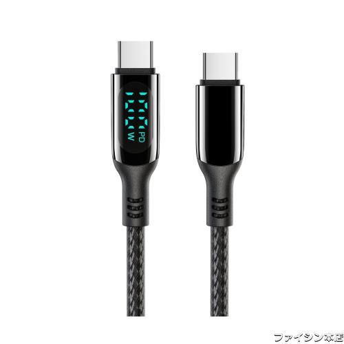 MINSLIS DC01 USB Type C ケーブル 100W/5A PD対応 Type-C to Type-C 急速充電 出力スクリーン表示 ナイロン編み タイプc 充電ケーブル iの ...