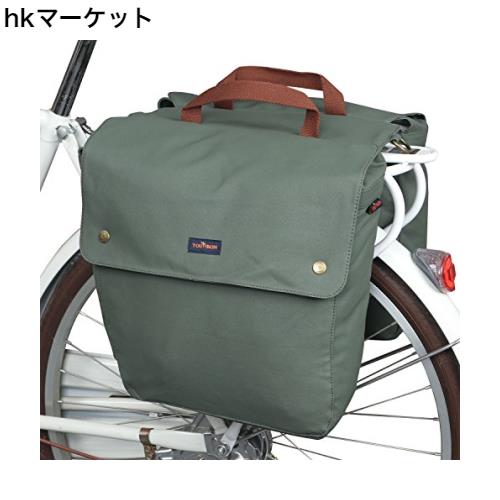 TOURBON 自転車 リアバッグ 複数の仕切り パニアバッグ 大容量 フレームバッグ バイク 通勤 通学 クラシックグリーン