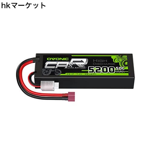 Ovonic 50C 2S 5200mAh 7.4V Lipoバッテリー、1/10 RCショートコースモンスタートラッククローラーおよび1/8スケールトラギー用Deansコネの通販はau ...