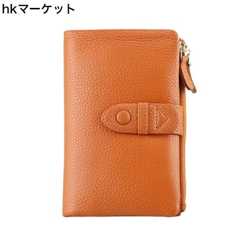 [F.ZH] 二つ折り財布 レディース 短財布 本革製 小銭入れ付 18カード入れ お札入れ 大容量 小型 軽量 多機能 ダブルボタン ダブルファス