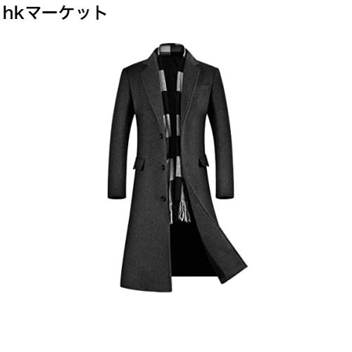 [VICALLED] チェスターコート メンズ グレー 黒 ロングコート ウール ステンカラー 薄厚2タイプ 大きいサイズ トレンチコート ビジネスコ