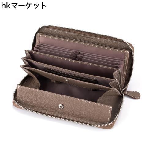 [LUCKYSGY] 多機能 財布 牛革 レシート すっきり 長財布 レディース カード18枚 大容量 本革 ラウンドファスナー ウォレット BOX型小銭入