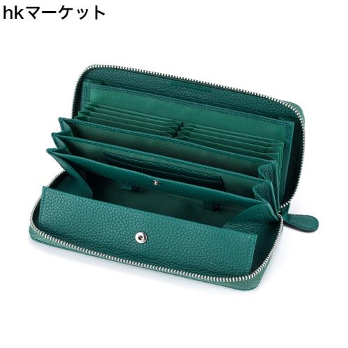 [LUCKYSGY] 多機能 財布 牛革 レシート すっきり 長財布 レディース カード18枚 大容量 本革 ラウンドファスナー ウォレット BOX型小銭入