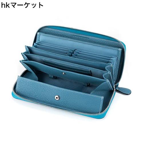 [LUCKYSGY] 多機能 財布 牛革 レシート すっきり 長財布 レディース カード18枚 大容量 本革 ラウンドファスナー ウォレット BOX型小銭入